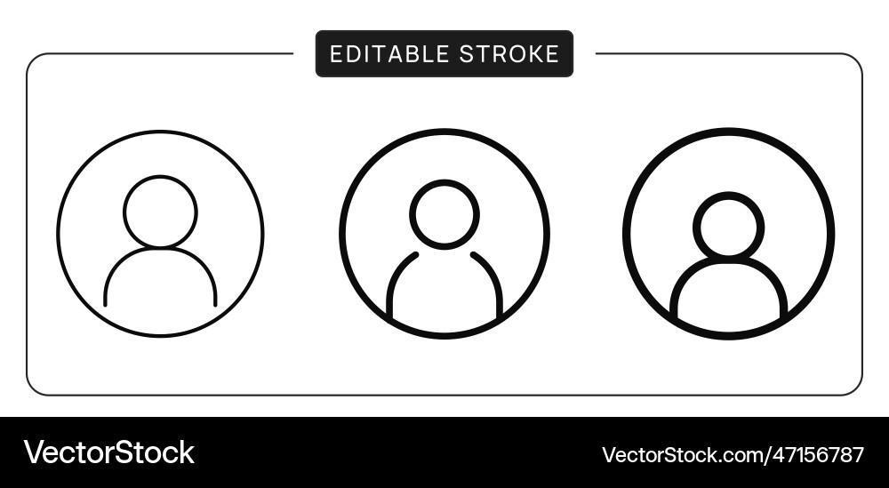 Set of circle linear user icons member profile Vector Image
