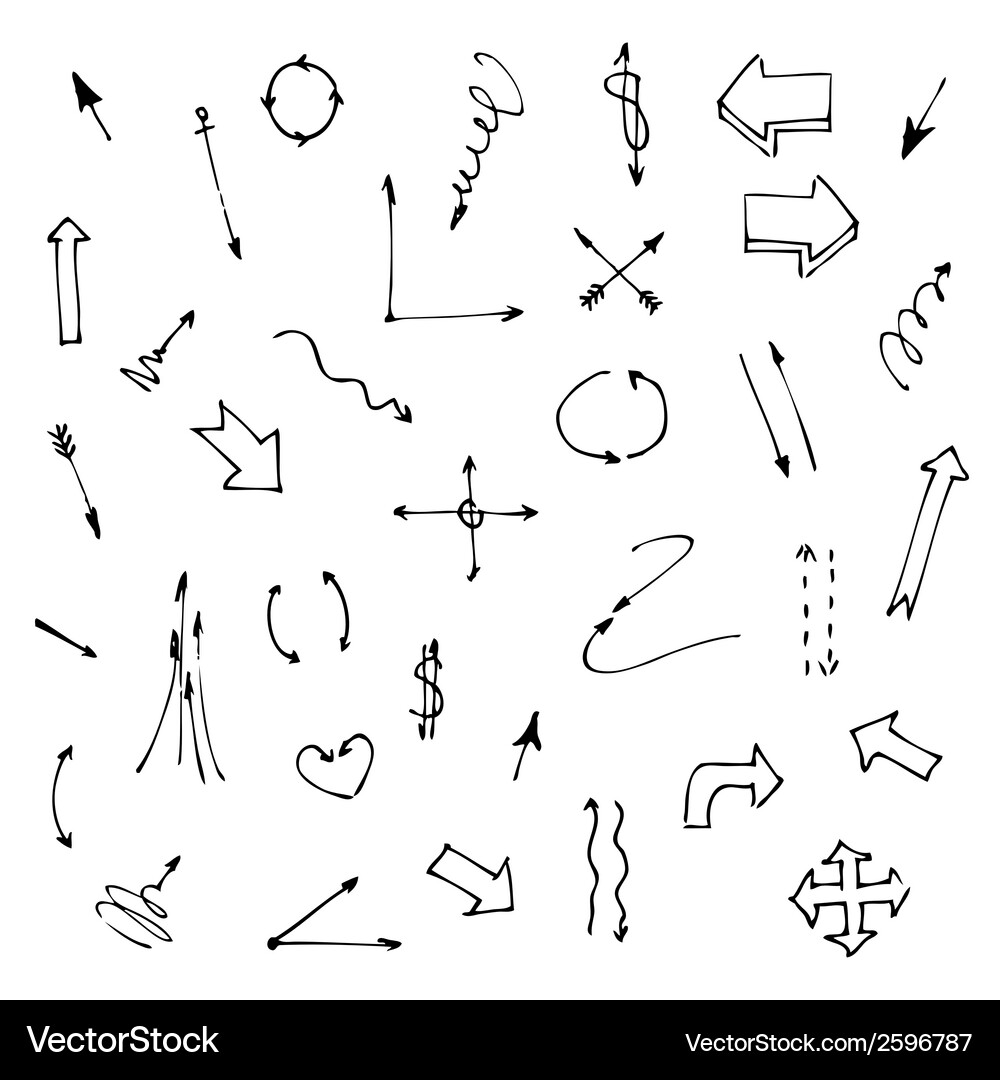 Set of various graphic arrows on a white Vector Image