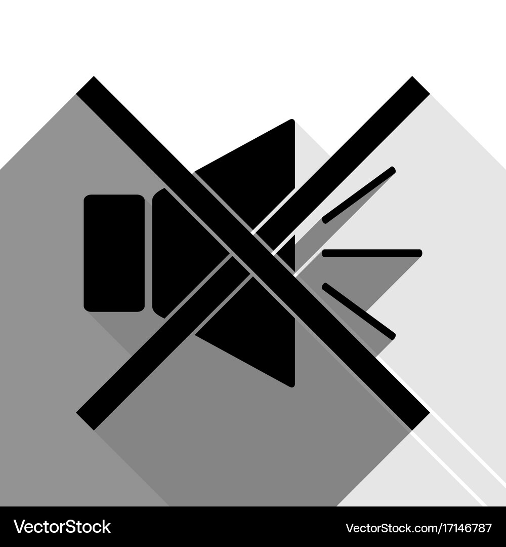 Sound sign with mute mark Royalty Free Vector Image