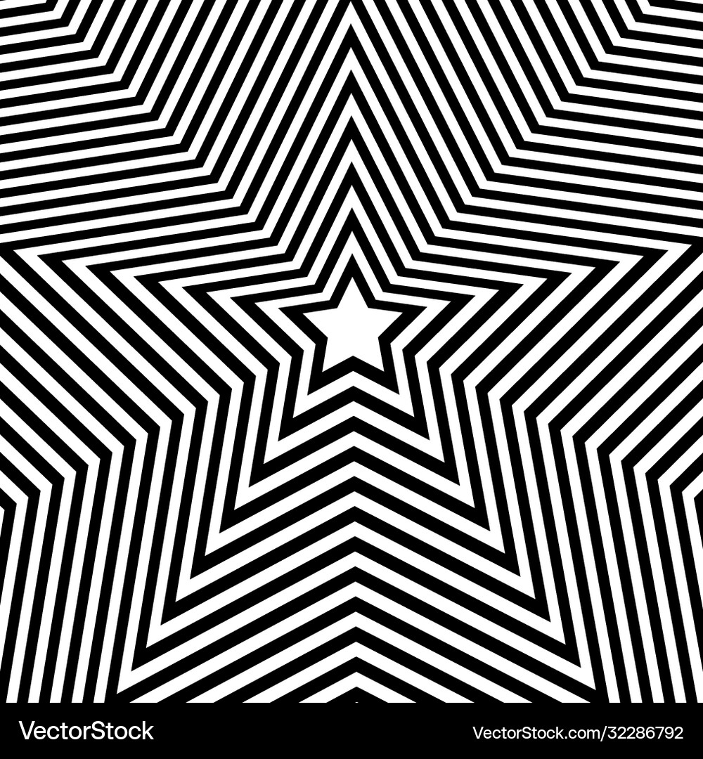 Abstract optical illusion background with a star Vector Image
