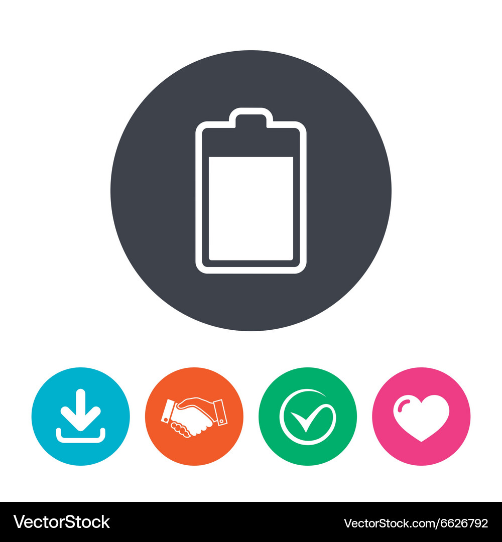 Battery level sign icon electricity symbol Vector Image