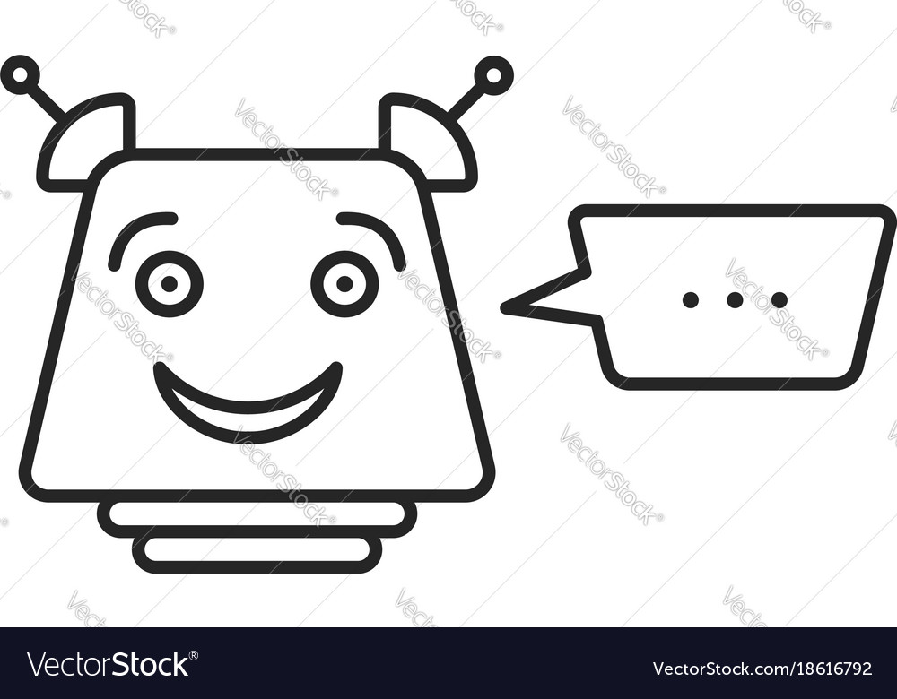 Black thin line chatbot icon Royalty Free Vector Image