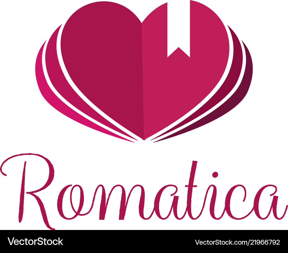 Book heart symbol logo icon design template Vector Image