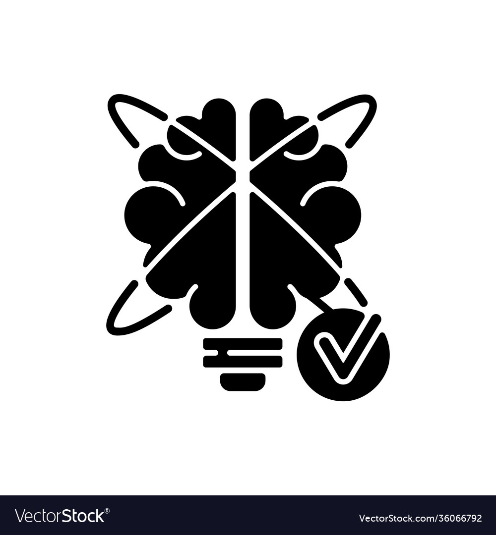 Creative problem solving black glyph icon Vector Image