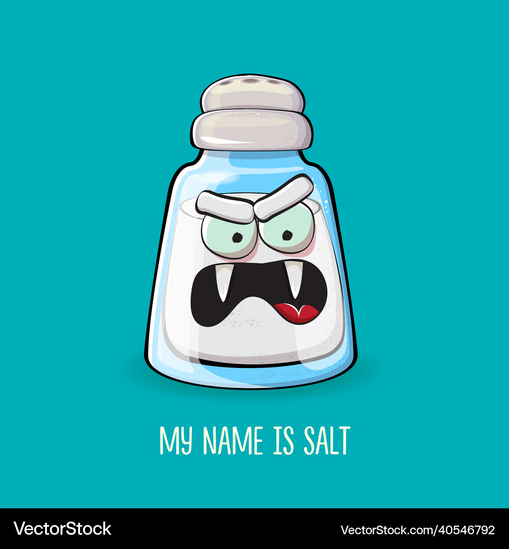 Cute cartoon salt shaker with smiling faces Vector Image