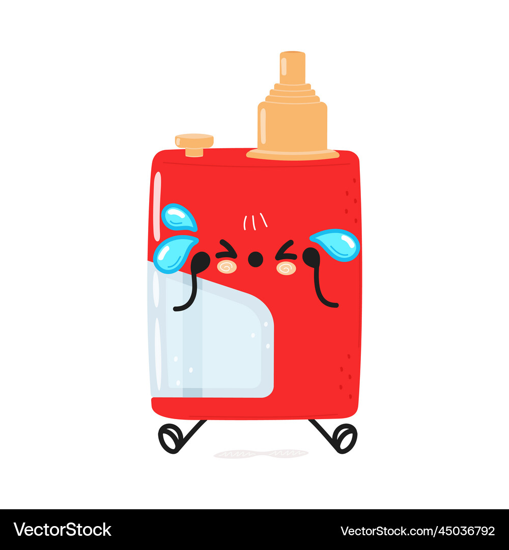 Cute sad vape character hand drawn cartoon Vector Image