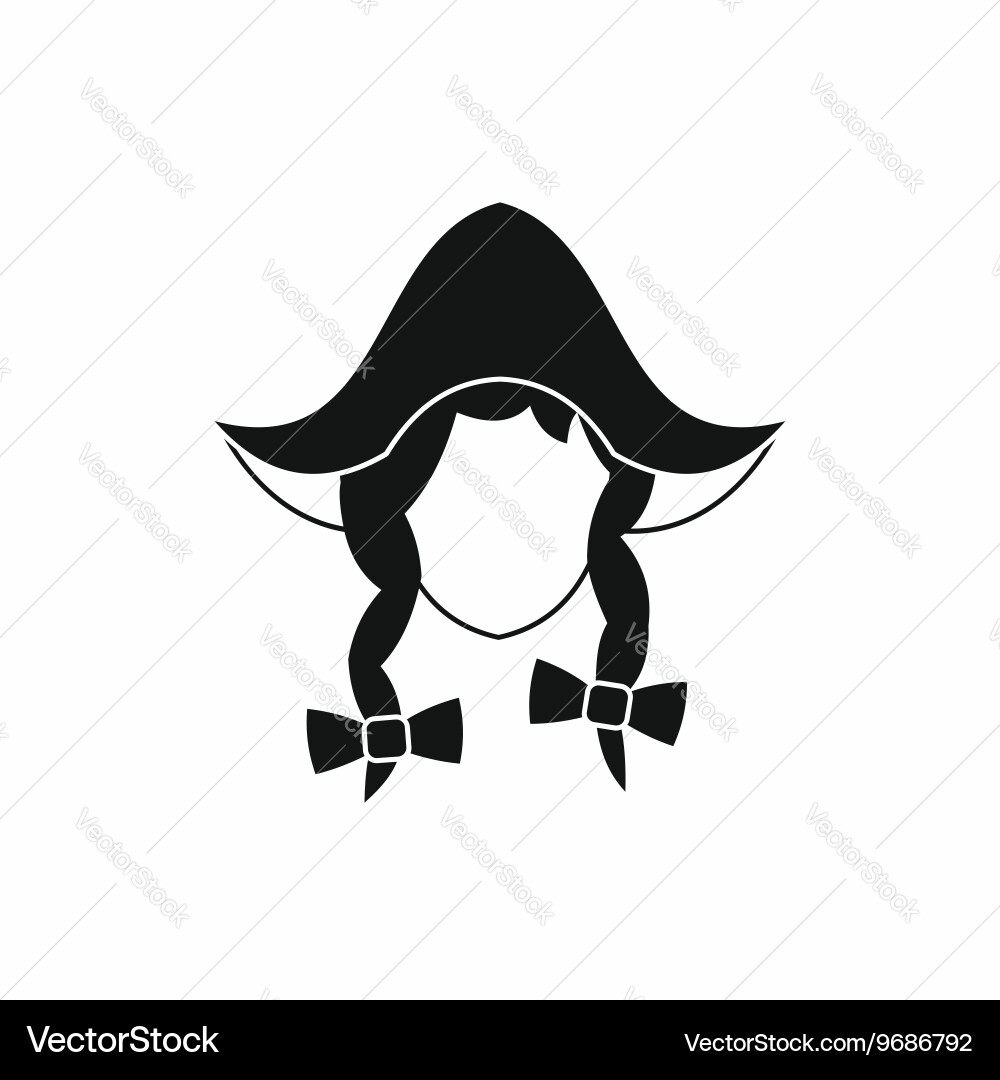 Girl dutch icon simple style Royalty Free Vector Image