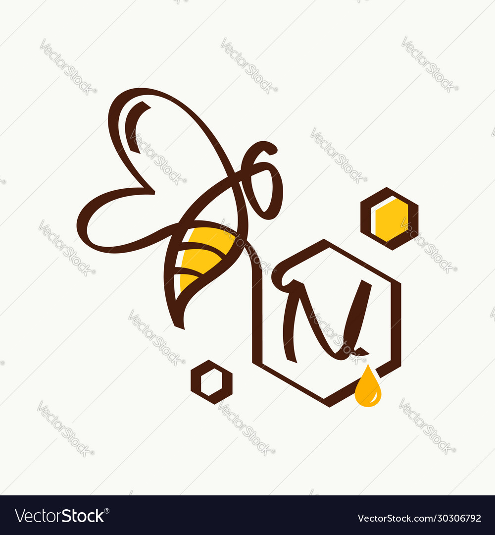 Original n bee logo Lizenzfreies Vektorbild - VectorStock