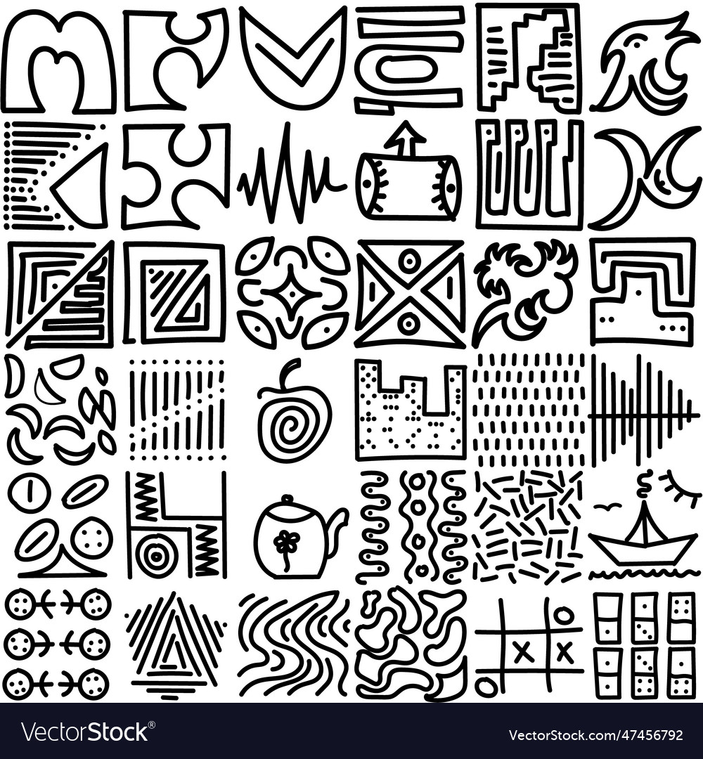 Pattern with doodles and symbols Royalty Free Vector Image