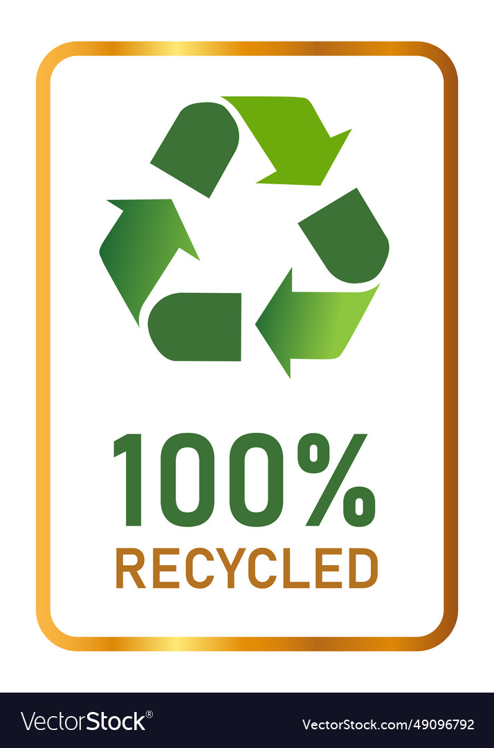 Recycled percent recycling product label stamp Vector Image