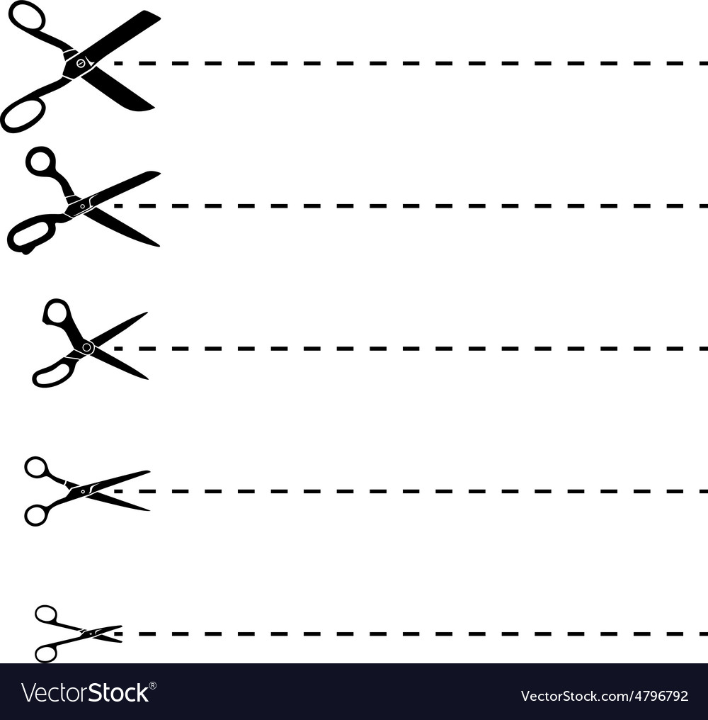 Scissors cut Royalty Free Vector Image - VectorStock