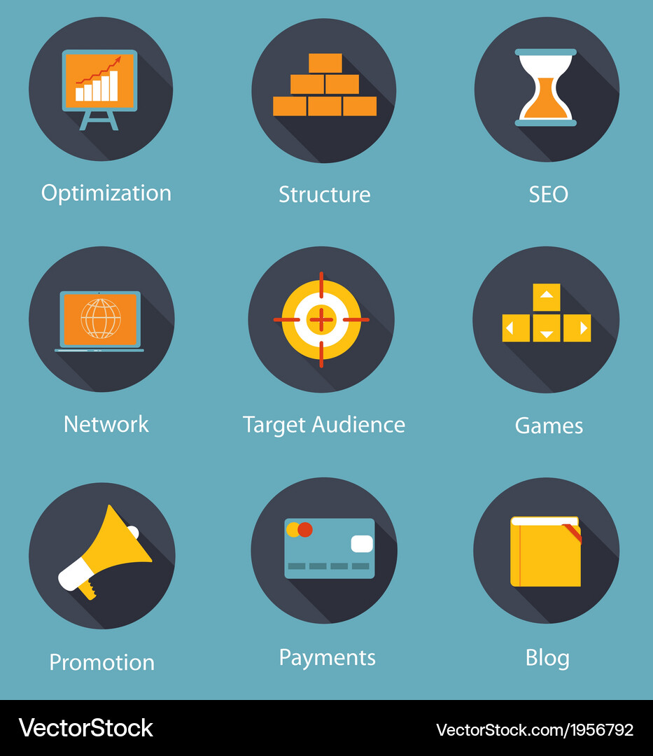 Set of flat icons Royalty Free Vector Image - VectorStock