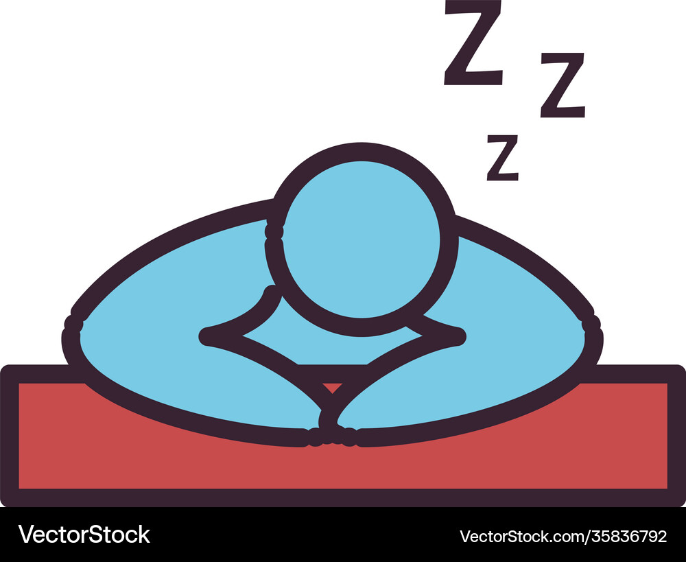 Sleeping man avatar line and fill style icon Vector Image