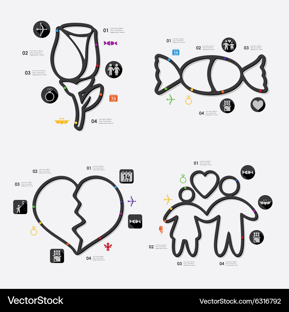 Valentines day infographic Royalty Free Vector Image