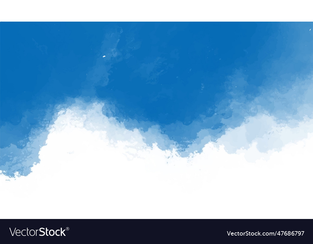 Abstract blue watercolor backgroundhand painted Vector Image