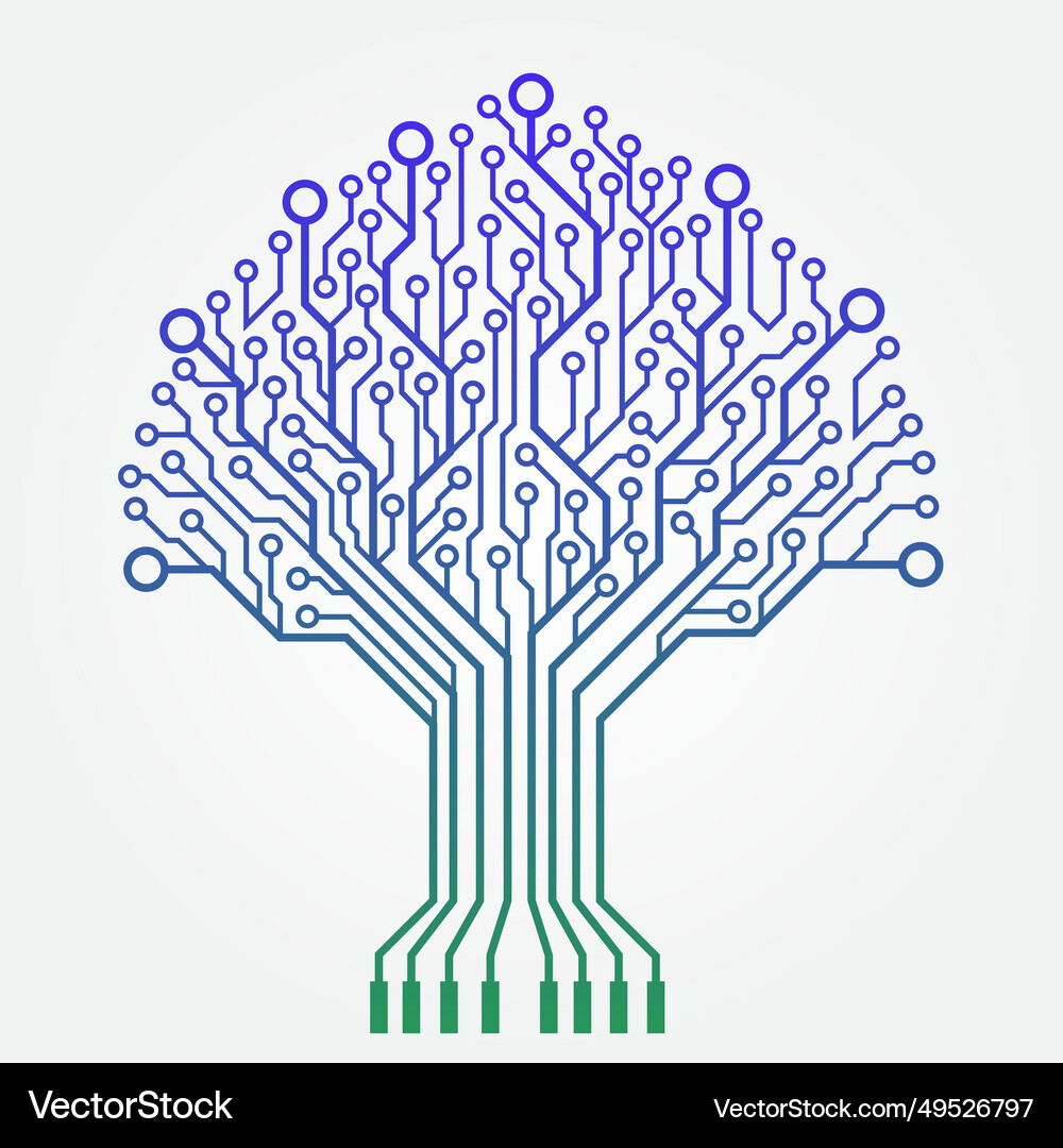 Abstract circuit technology tree – Royalty-Free Vector | VectorStock