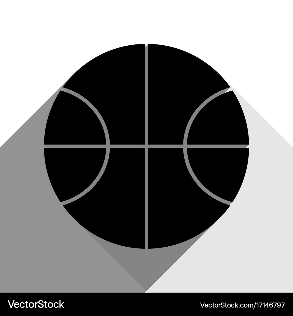 Basketball ball sign black Royalty Free Vector Image