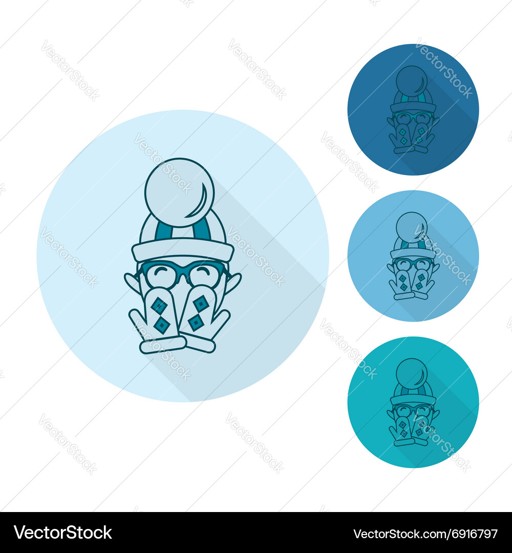 Christmas face monochrome color Royalty Free Vector Image