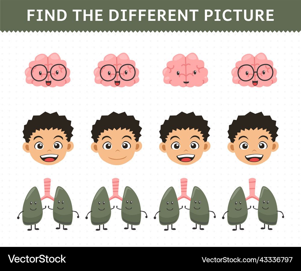Education game for children find the different Vector Image