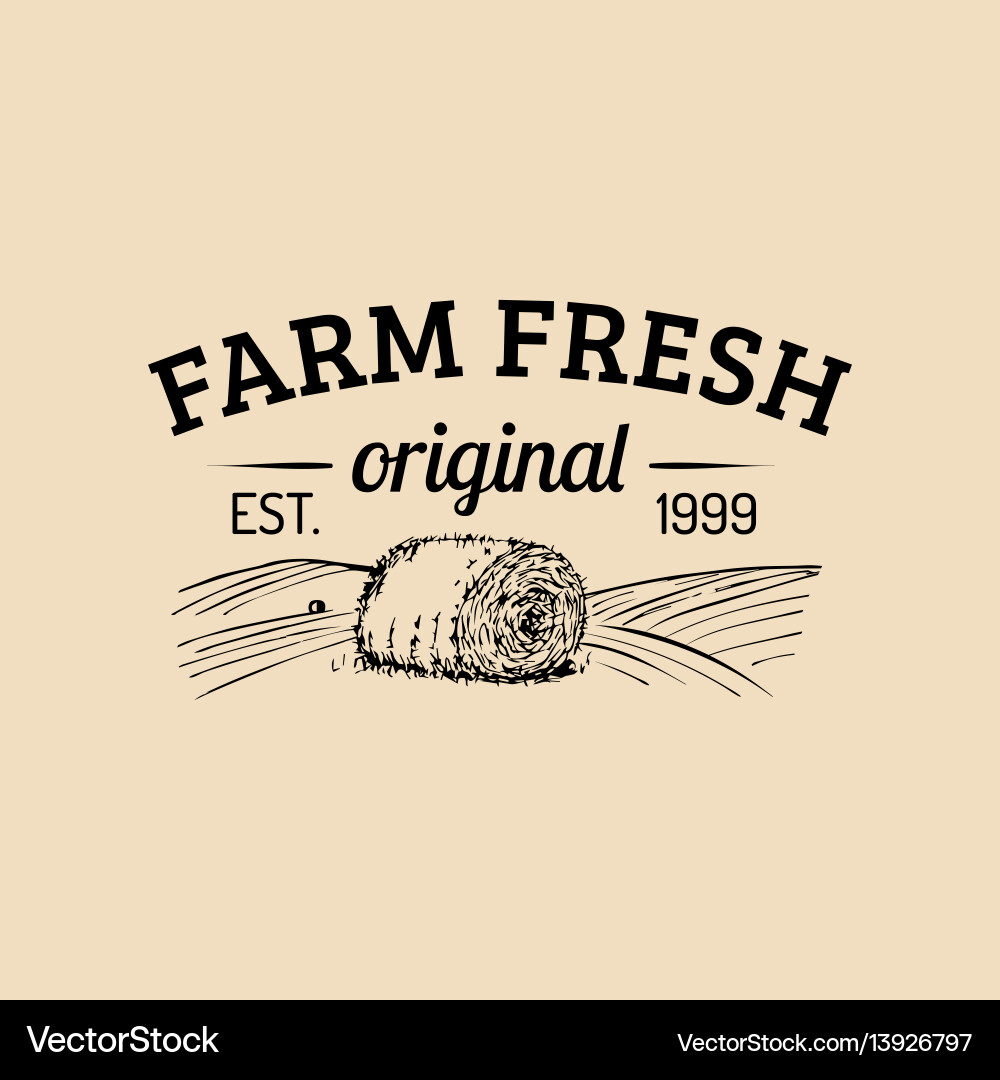 Farm fresh logotype organic premium Royalty Free Vector
