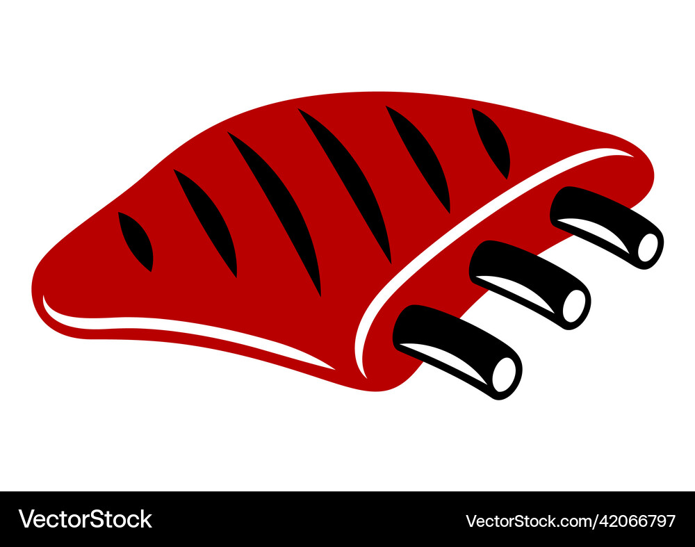 Grilled ribs bbq product Royalty Free Vector Image