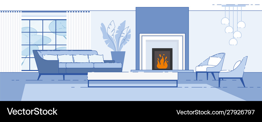 House living room comfortable interior flat Vector Image