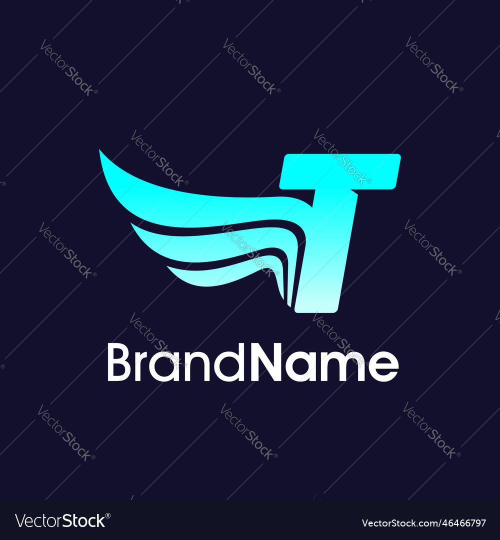 Initial t wing logo Royalty Free Vector Image - VectorStock