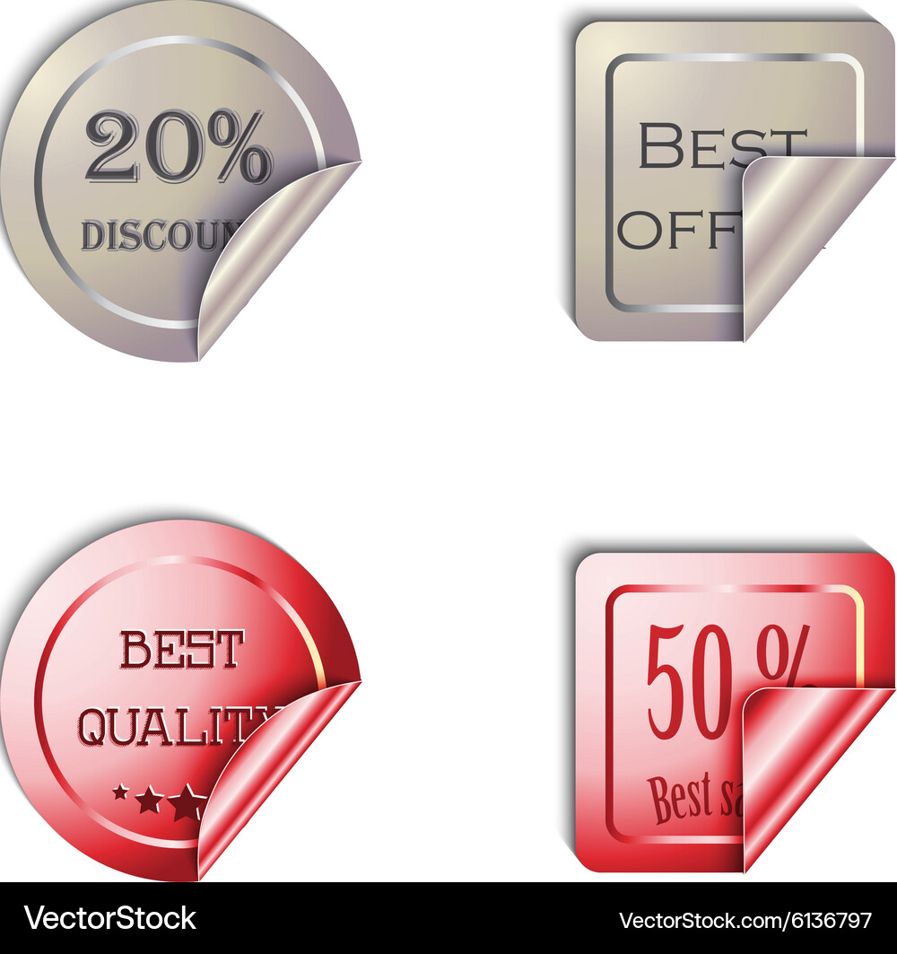 Metal stickers set on a white background Vector Image