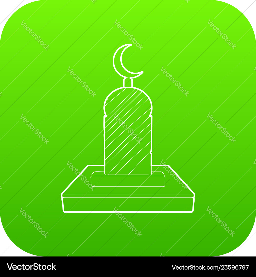 Muslim grave icon green Royalty Free Vector Image