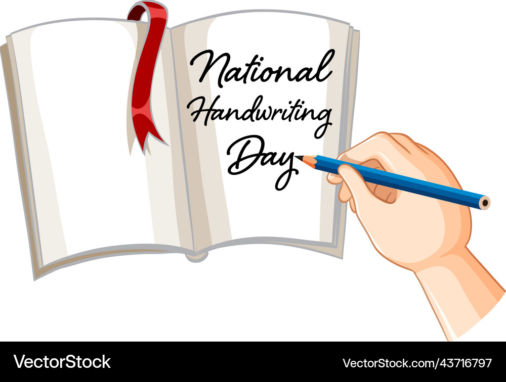 National handwriting day concept Royalty Free Vector Image