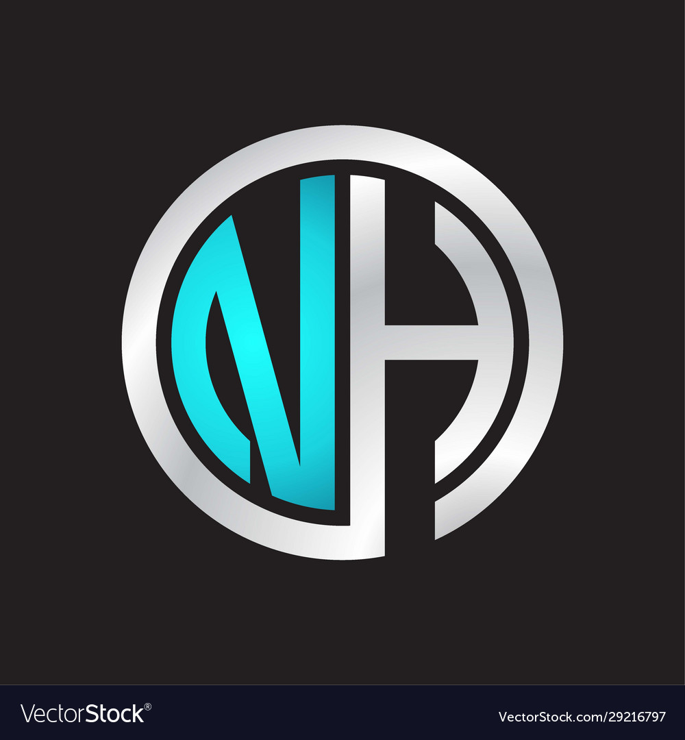 Nh initial logo linked circle monogram Royalty Free Vector