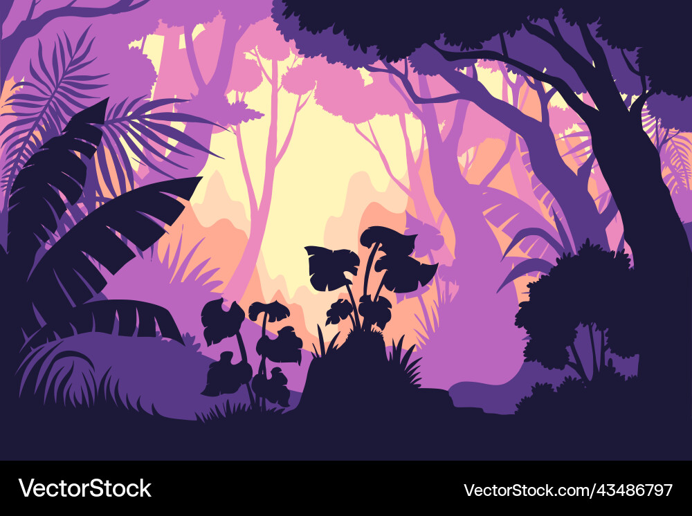 Silhouette nature dark forest beautiful scenery Vector Image