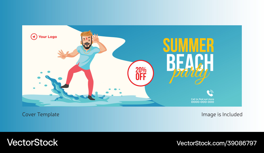 Summer beach party cover page Royalty Free Vector Image