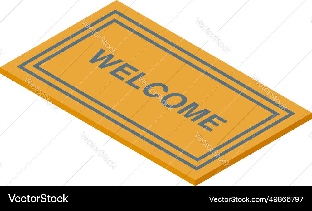 Welcome door mat icon isometric house step Vector Image