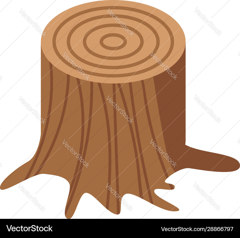 Wood stump icon isometric style Royalty Free Vector Image