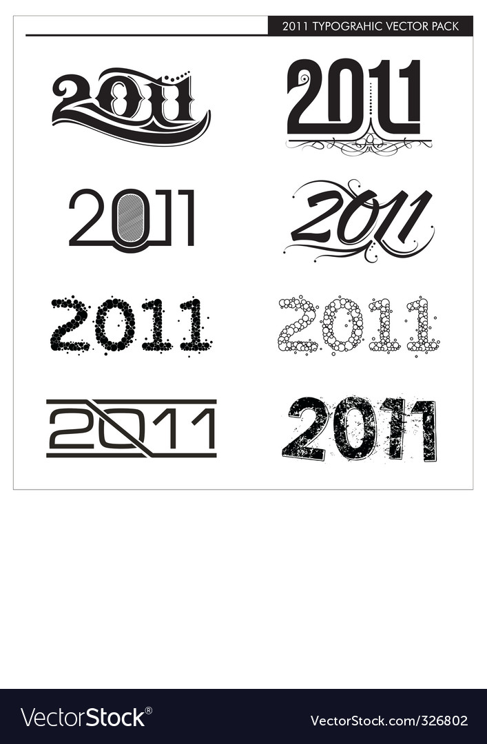 2011 typographic Royalty Free Vector Image - VectorStock