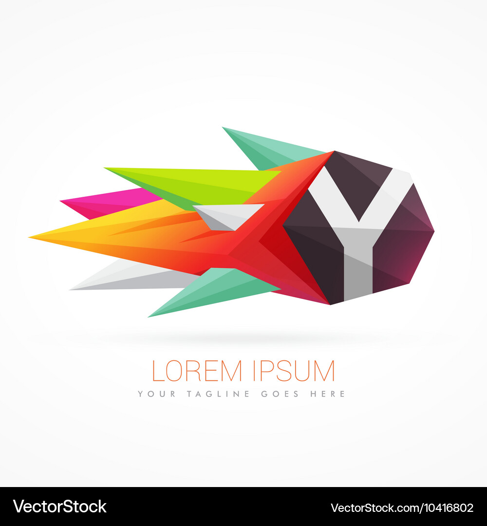Colorful abstract logo with letter Y Royalty Free Vector