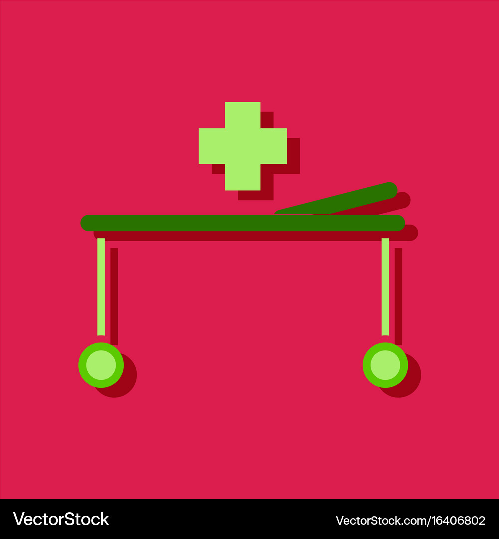 Flat icon design collection medical stretcher Vector Image