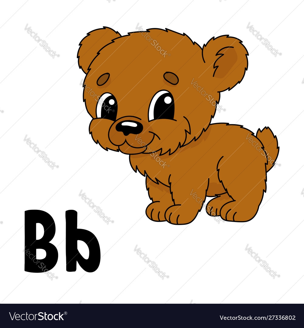 Funny alphabet abc flash cards cartoon cute Vector Image