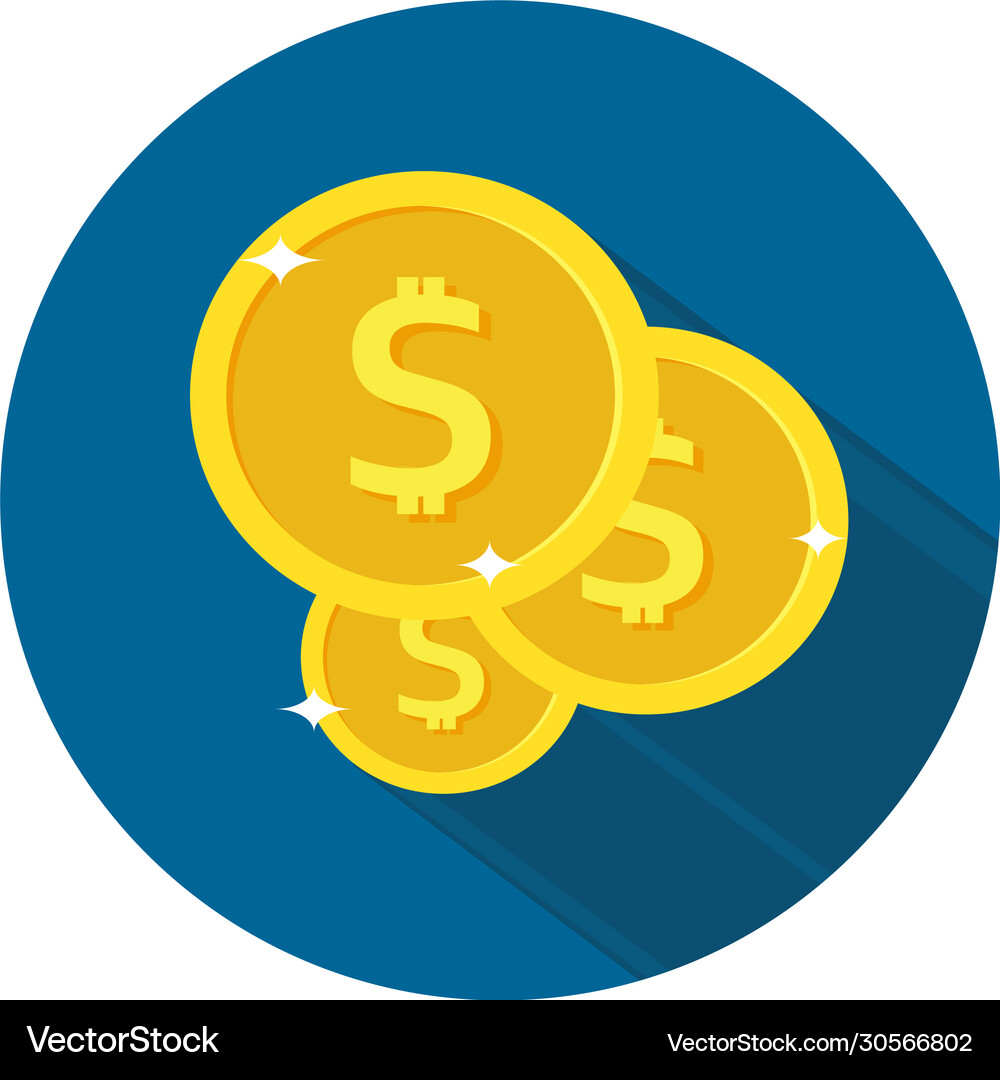 Gold coininvestment modern flat icon Royalty Free Vector