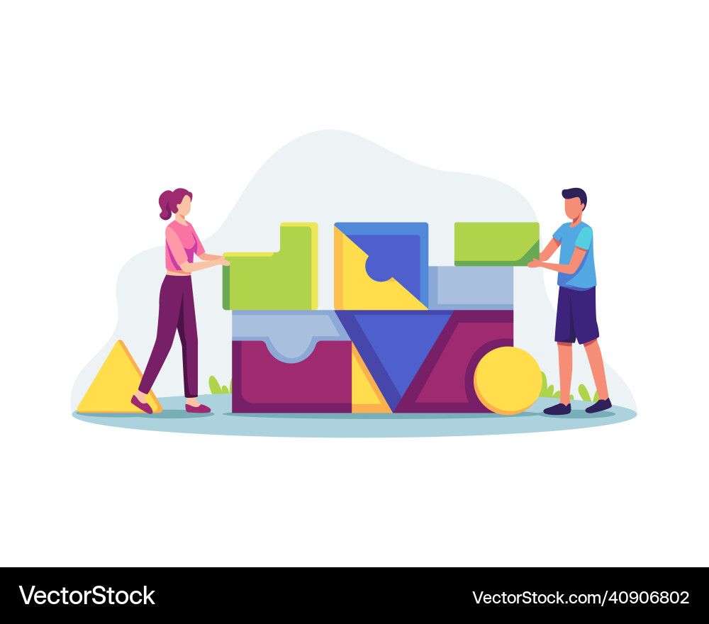 Group of people working together as team Vector Image