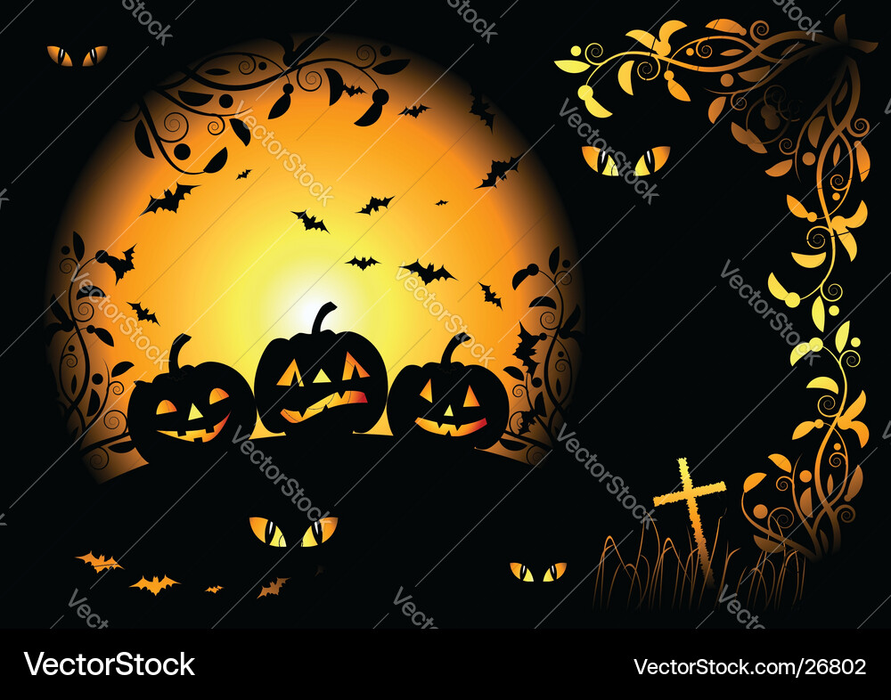 Halloween night background Royalty Free Vector Image