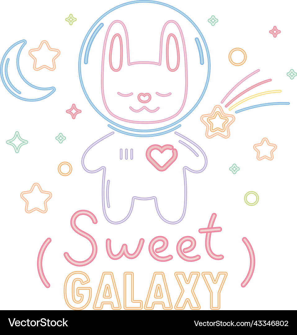 Kawaii sweet rabbit Royalty Free Vector Image - VectorStock