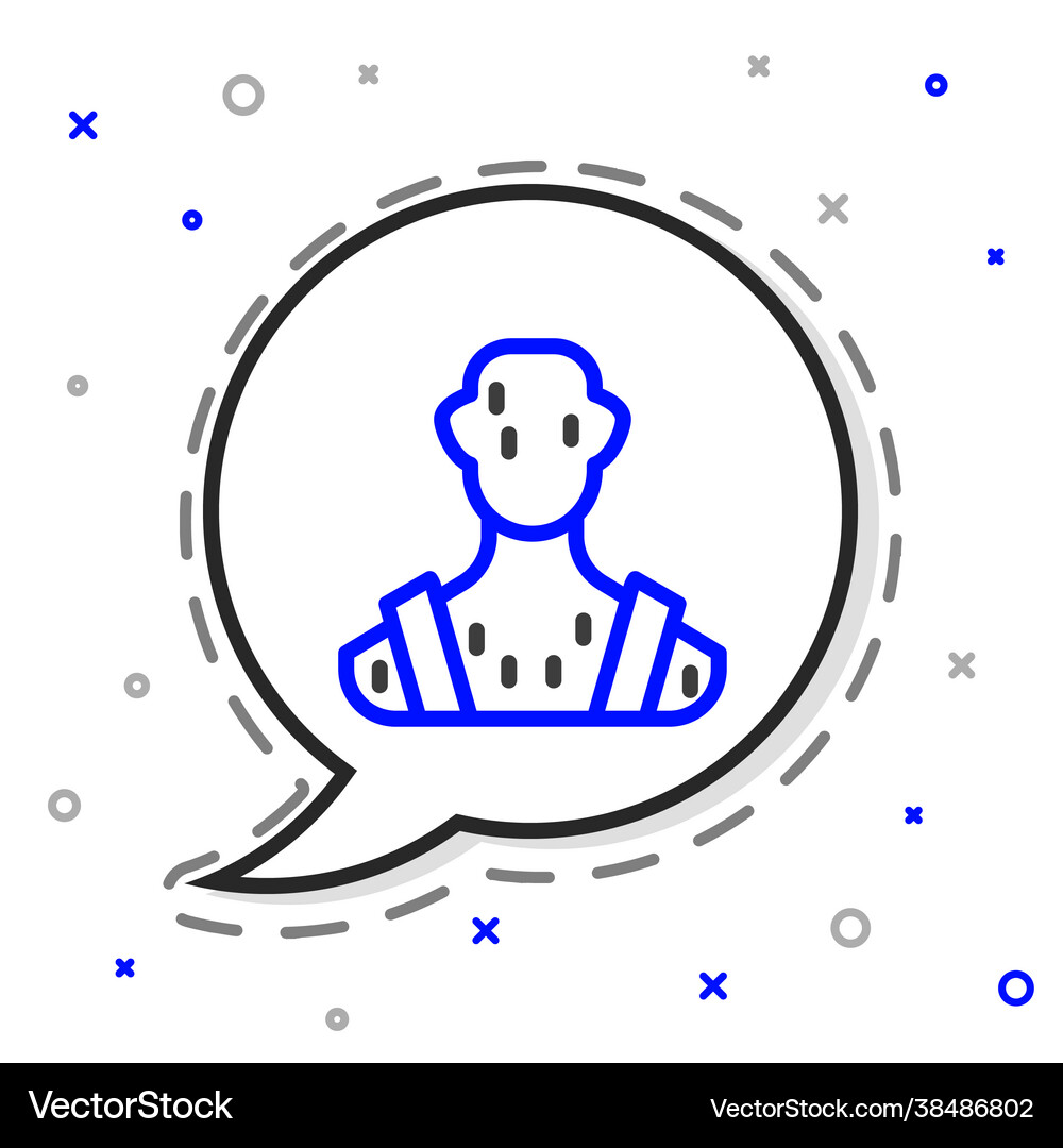 Line high human body temperature or get fever icon
