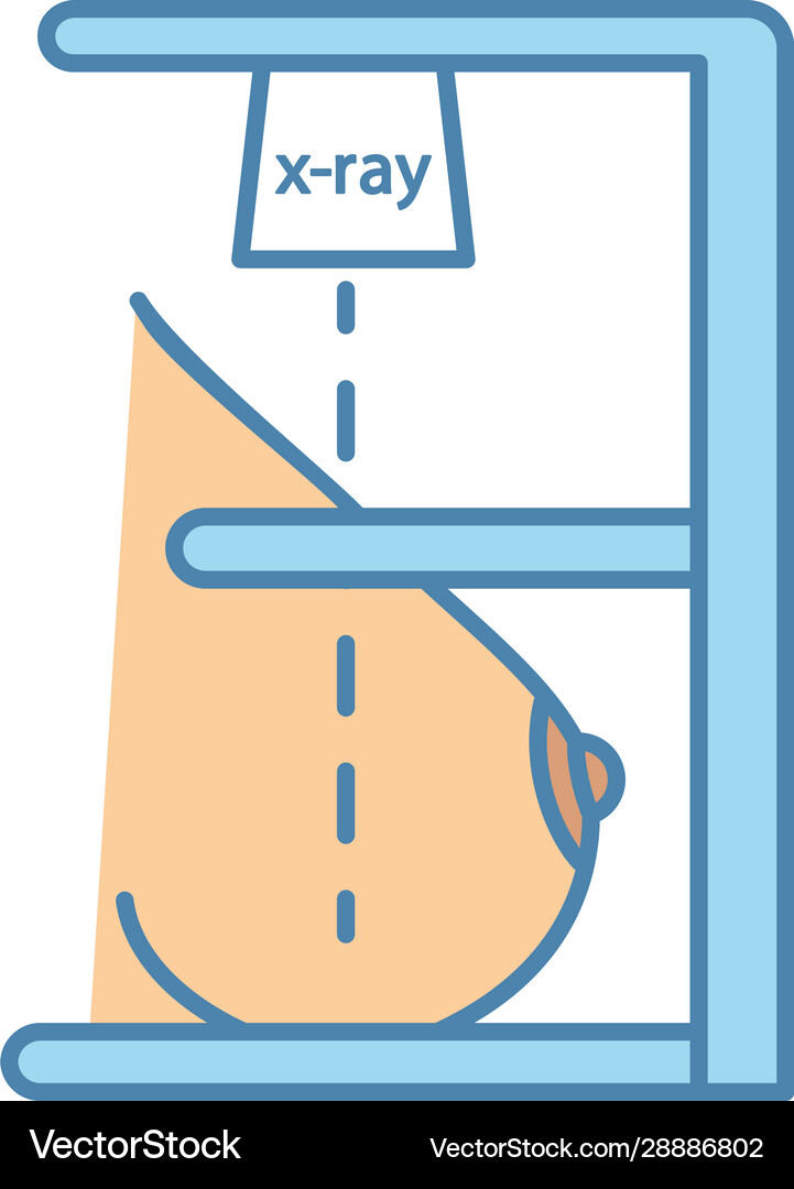 Mammography Icon - Breast Cancer Screening Vector Image