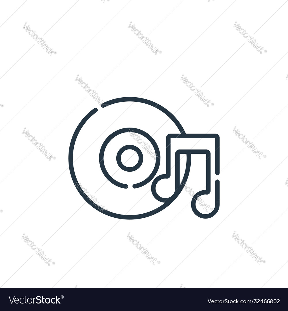 Music icon isolated on white background outline Vector Image