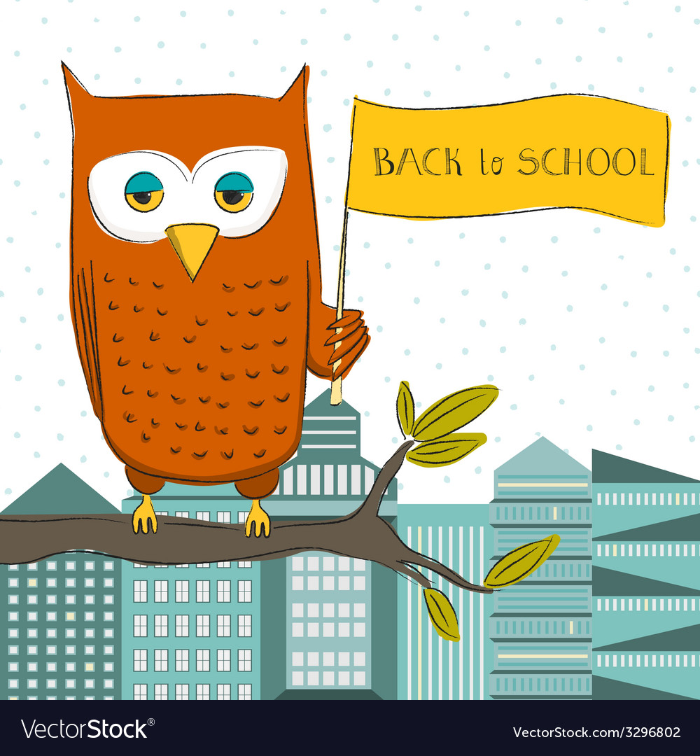 Owl student Royalty Free Vector Image - VectorStock