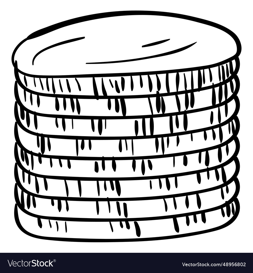 Poker chips stack doodle Royalty Free Vector Image
