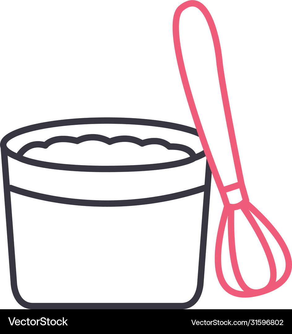 Pot and mixer line style icon design Royalty Free Vector