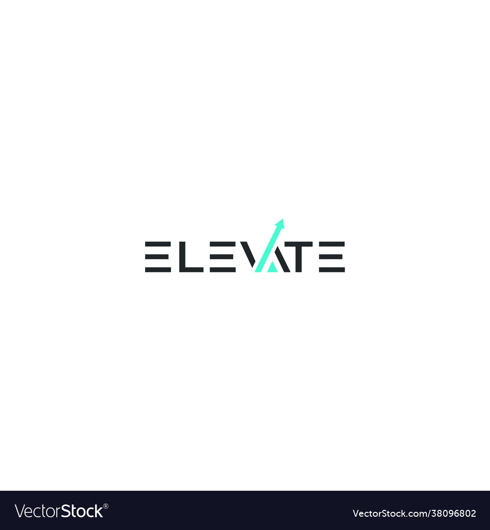 Typography logo elevate modern Royalty Free Vector Image